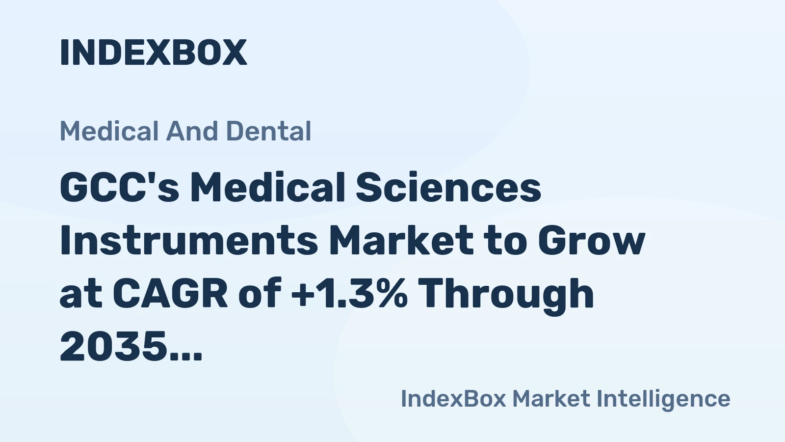 GCC's Medical Sciences Instruments Market to Grow at CAGR of +1.3% Through 2035