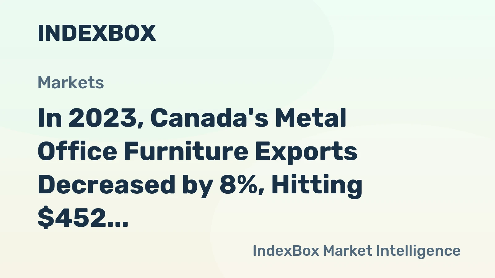 In 2023, Canada's Metal Office Furniture Exports Decreased by 8%, Hitting $452 Million.