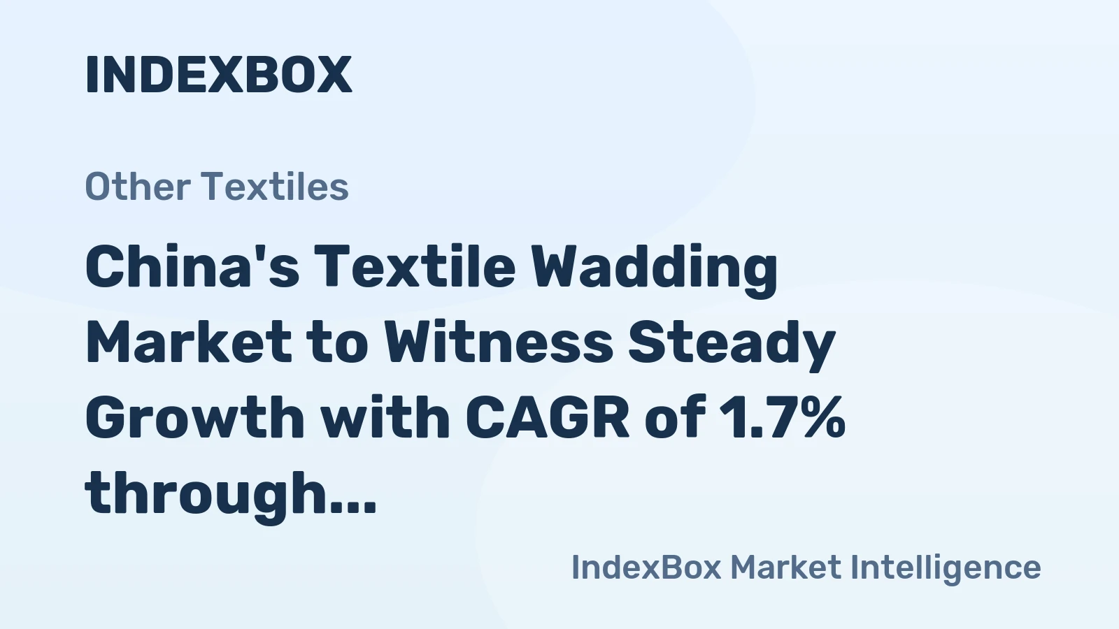 China's Textile Wadding Market to Witness Steady Growth with CAGR of 1.7% through 2035
