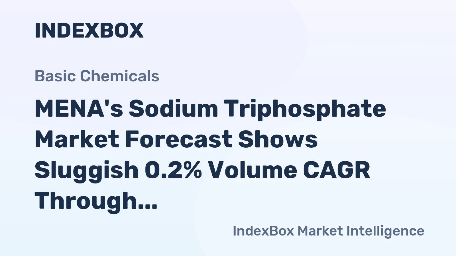 MENA's Sodium Triphosphate Market Forecast Shows Sluggish 0.2% Volume CAGR Through 2035