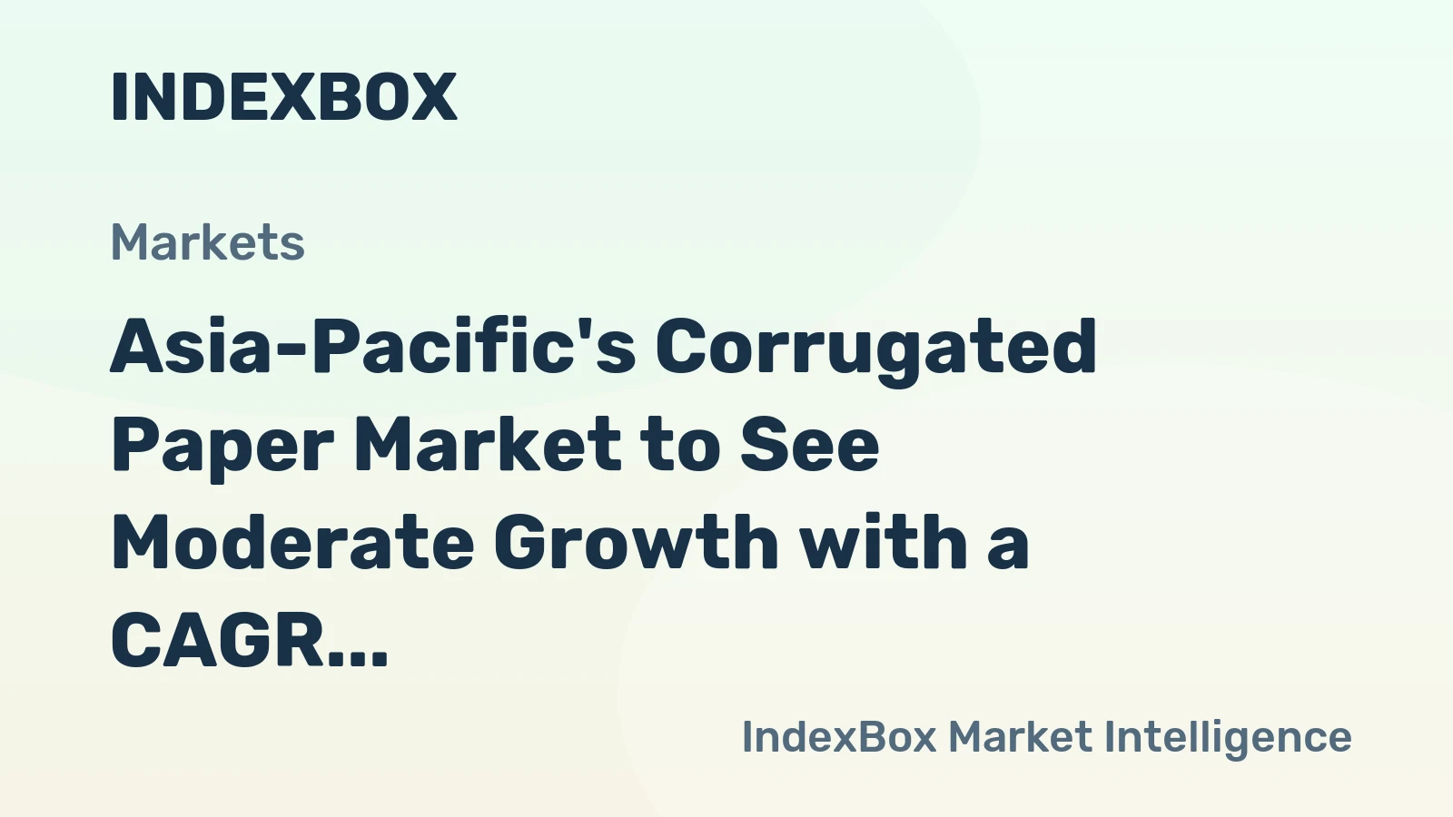 Asia-Pacific's Corrugated Paper Market to See Moderate Growth with a CAGR of +1.4% by 2035