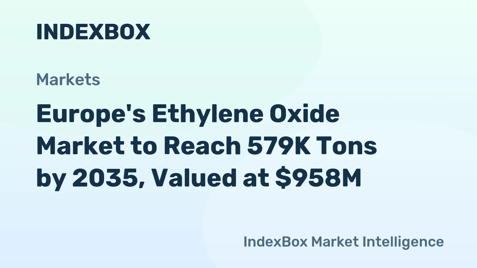 Europe's Ethylene Oxide Market to Reach 579K Tons by 2035, Valued at $958M