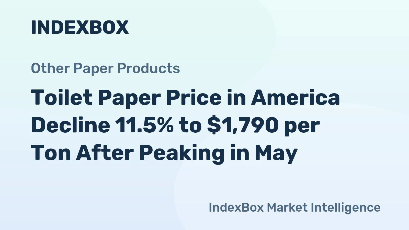 Toilet Paper Price in America Decline 11.5% to $1,790 per Ton After Peaking in May