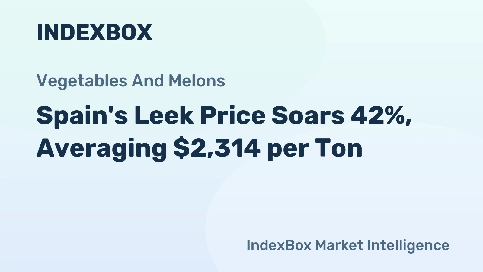Spain's Leek Price Soars 42%, Averaging $2,314 per Ton