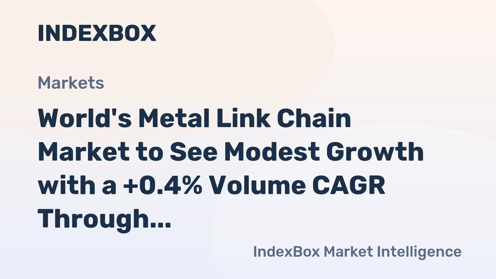 World's Metal Link Chain Market to See Modest Growth with a +0.4% Volume CAGR Through 2035