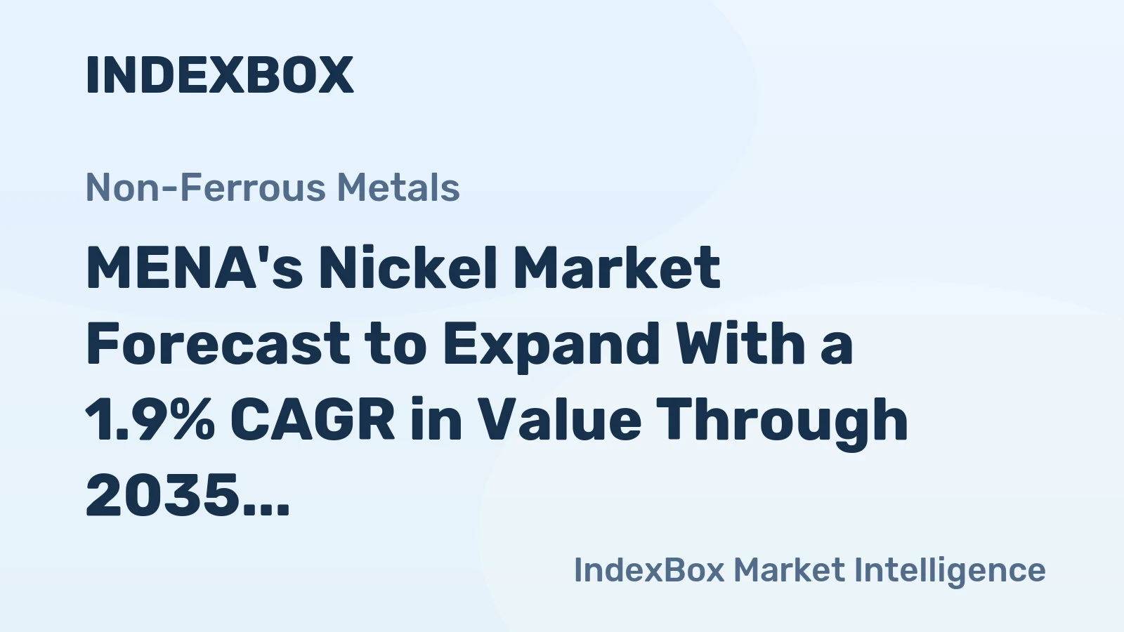 MENA's Nickel Market Forecast to Expand With a 1.9% CAGR in Value Through 2035