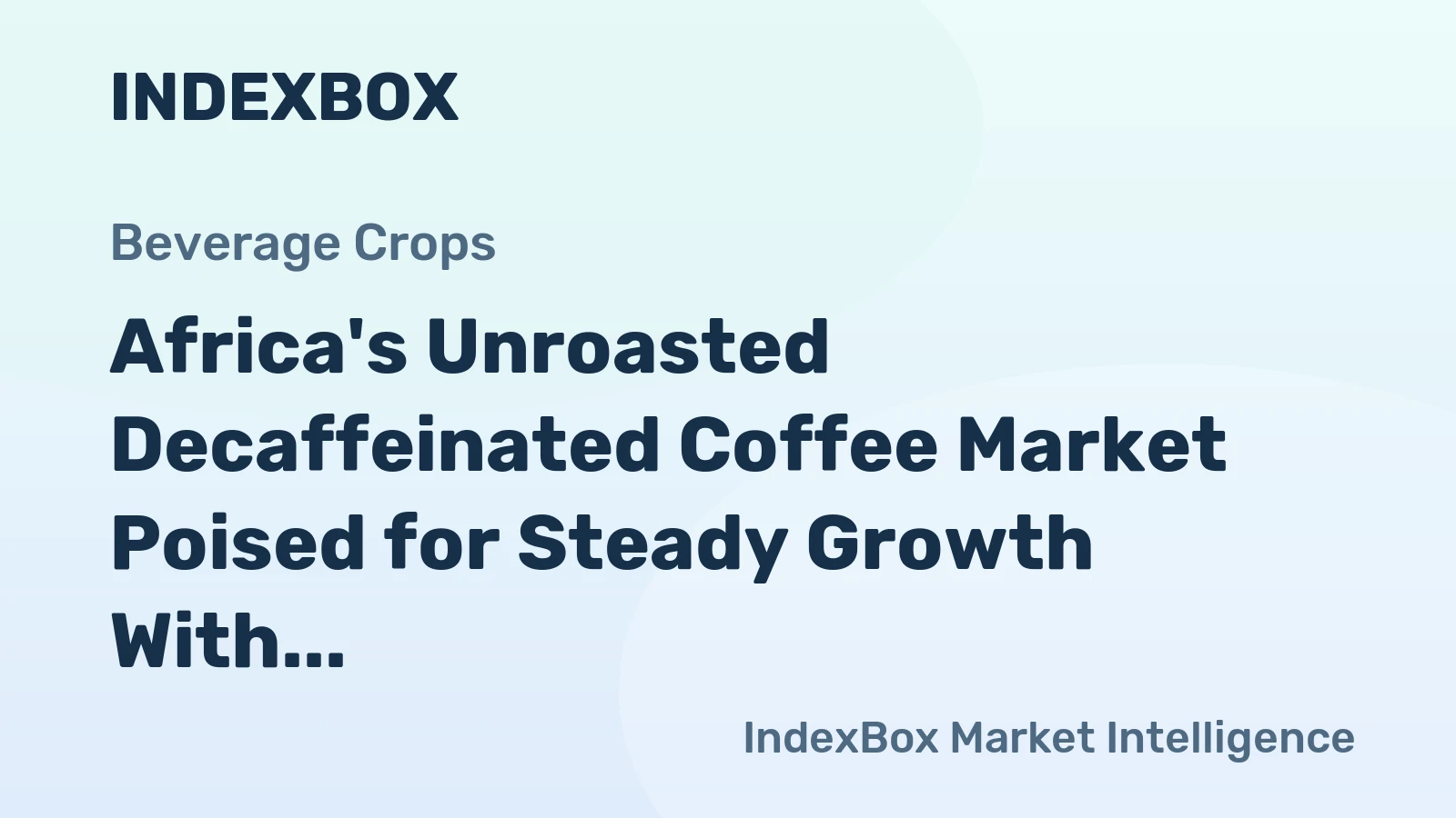 Africa's Unroasted Decaffeinated Coffee Market Poised for Steady Growth With a 2.1% Volume CAGR Through 2035