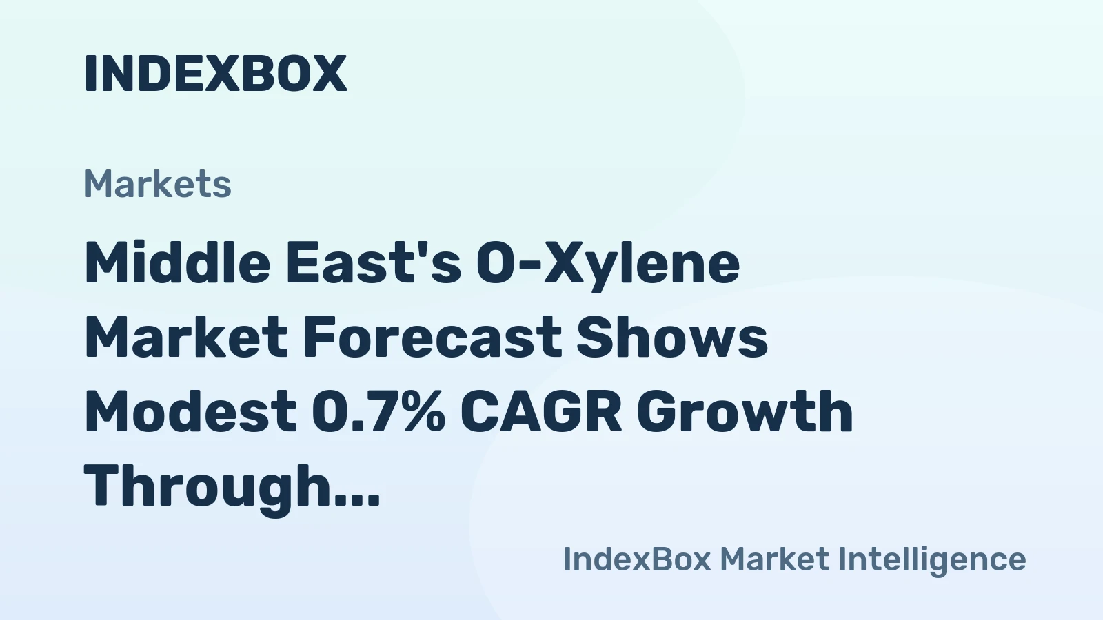 Middle East's O-Xylene Market Forecast Shows Modest 0.7% CAGR Growth Through 2035