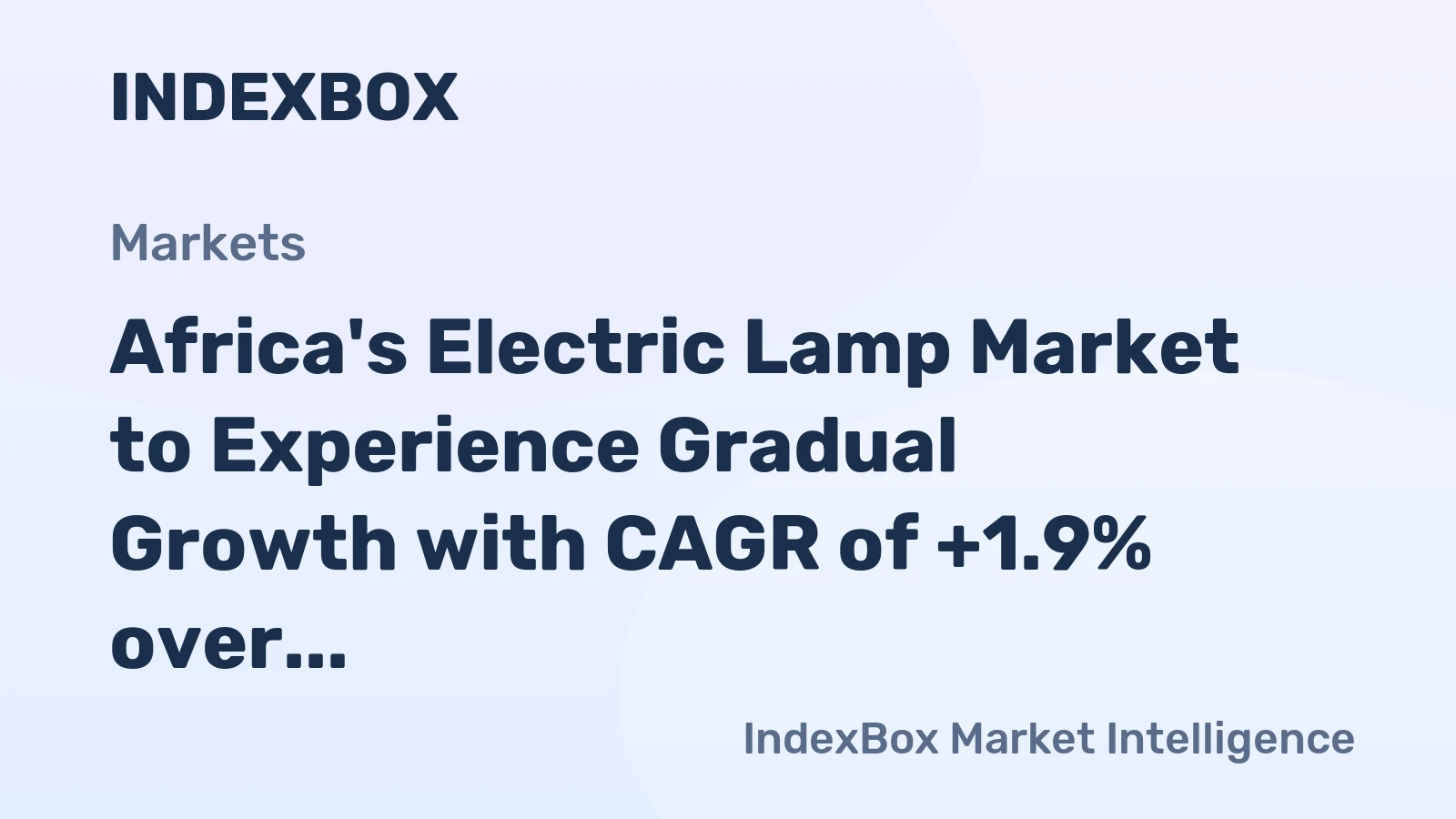 Africa's Electric Lamp Market to Experience Gradual Growth with CAGR of +1.9% over 2024-2035