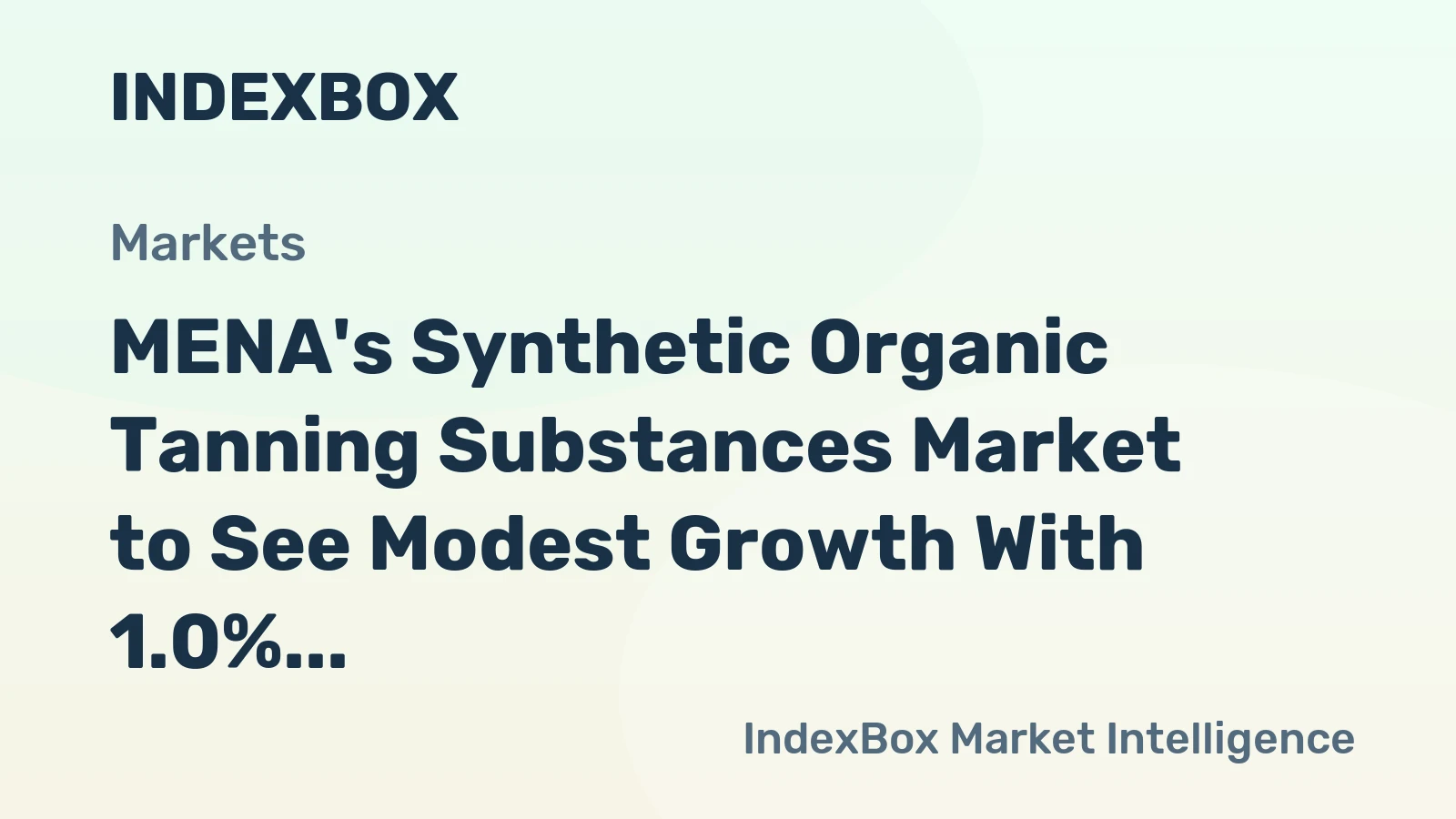 MENA's Synthetic Organic Tanning Substances Market to See Modest Growth With 1.0% CAGR Through 2035