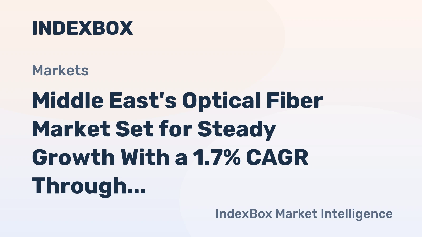 Middle East's Optical Fiber Market Set for Steady Growth With a 1.7% CAGR Through 2035