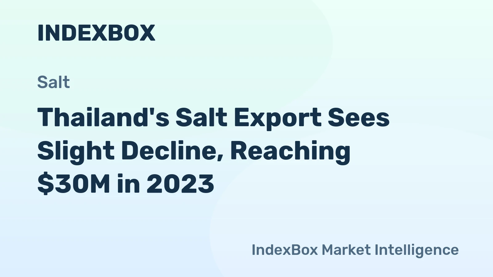 Thailand's Salt Export Sees Slight Decline, Reaching $30M in 2023