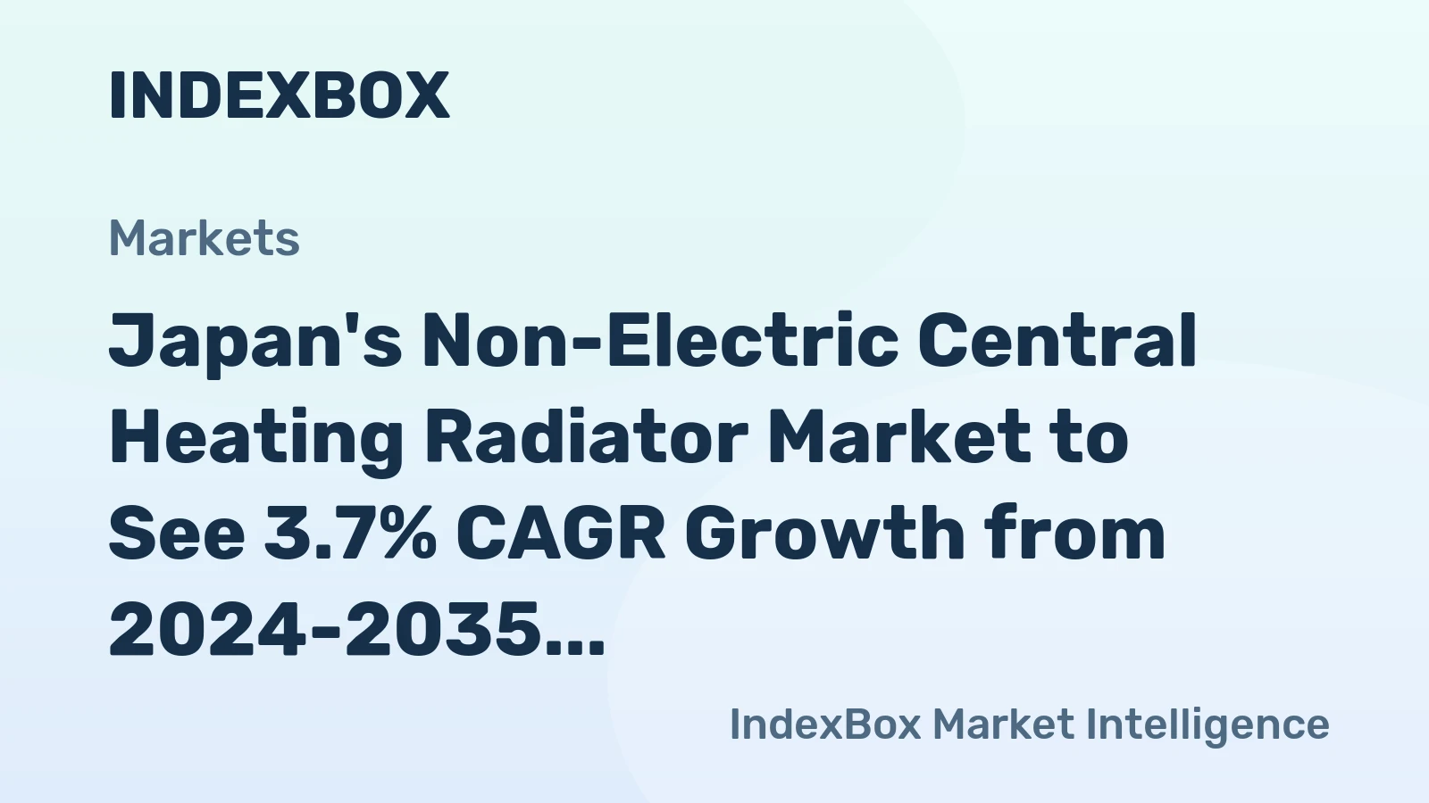Japan's Non-Electric Central Heating Radiator Market to See 3.7% CAGR Growth from 2024-2035
