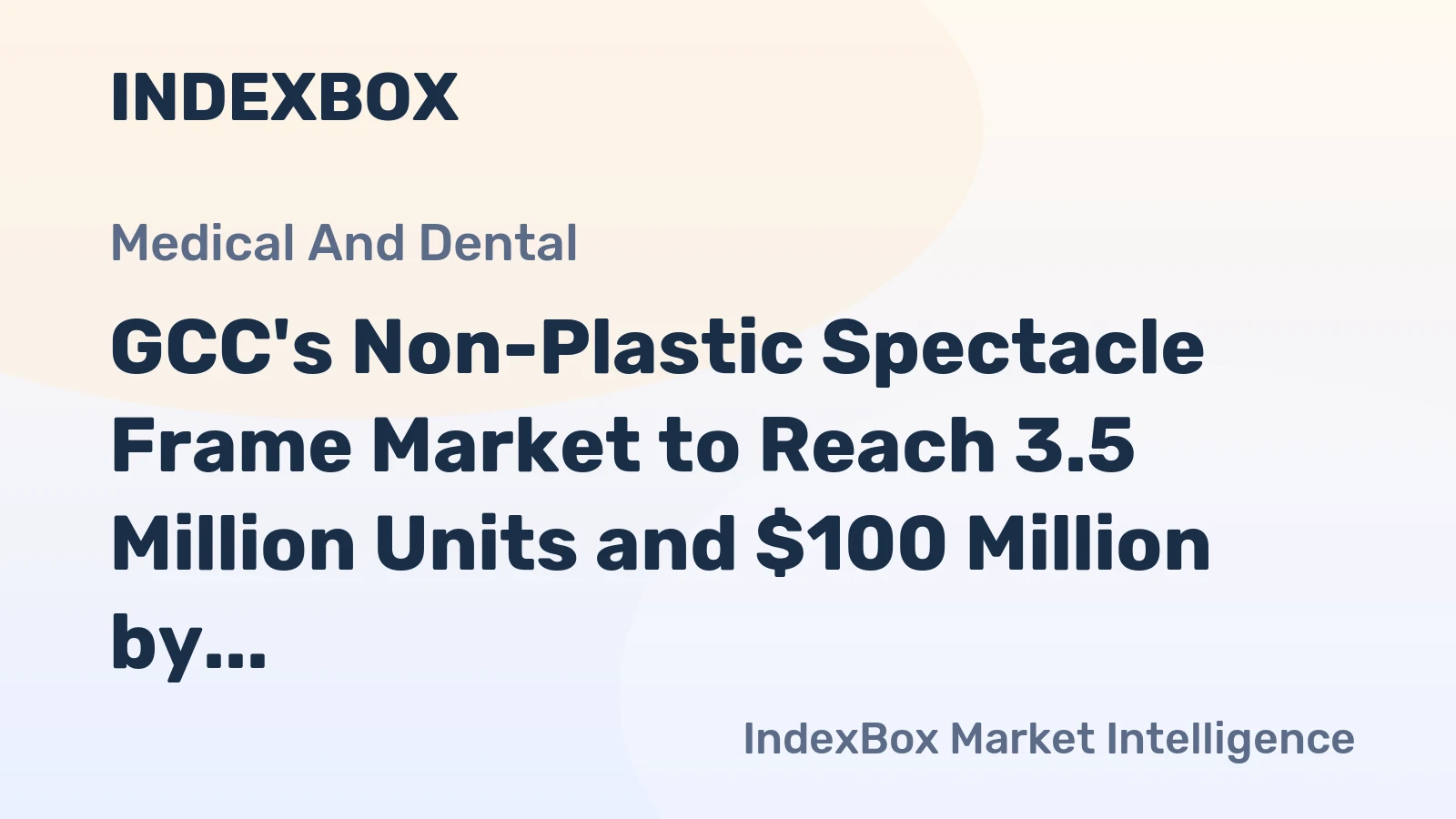 GCC's Non-Plastic Spectacle Frame Market to Reach 3.5 Million Units and $100 Million by 2035