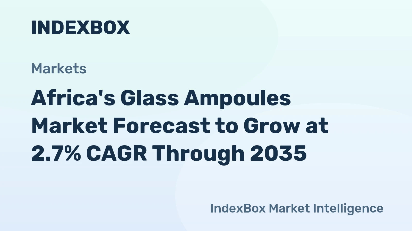 Africa's Glass Ampoules Market Forecast to Grow at 2.7% CAGR Through 2035