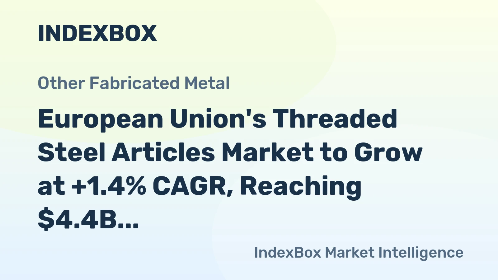 European Union's Threaded Steel Articles Market to Grow at +1.4% CAGR, Reaching $4.4B by 2035