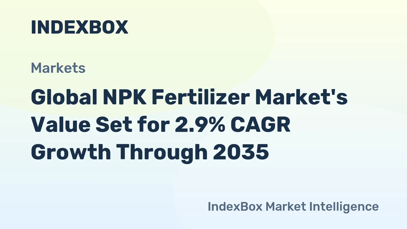 Global NPK Fertilizer Market's Value Set for 2.9% CAGR Growth Through 2035