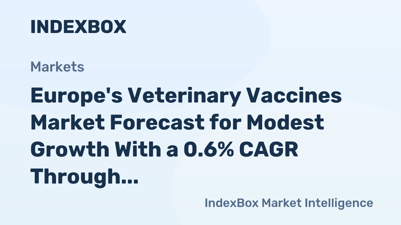 Europe's Veterinary Vaccines Market Forecast for Modest Growth With a 0.6% CAGR Through 2035