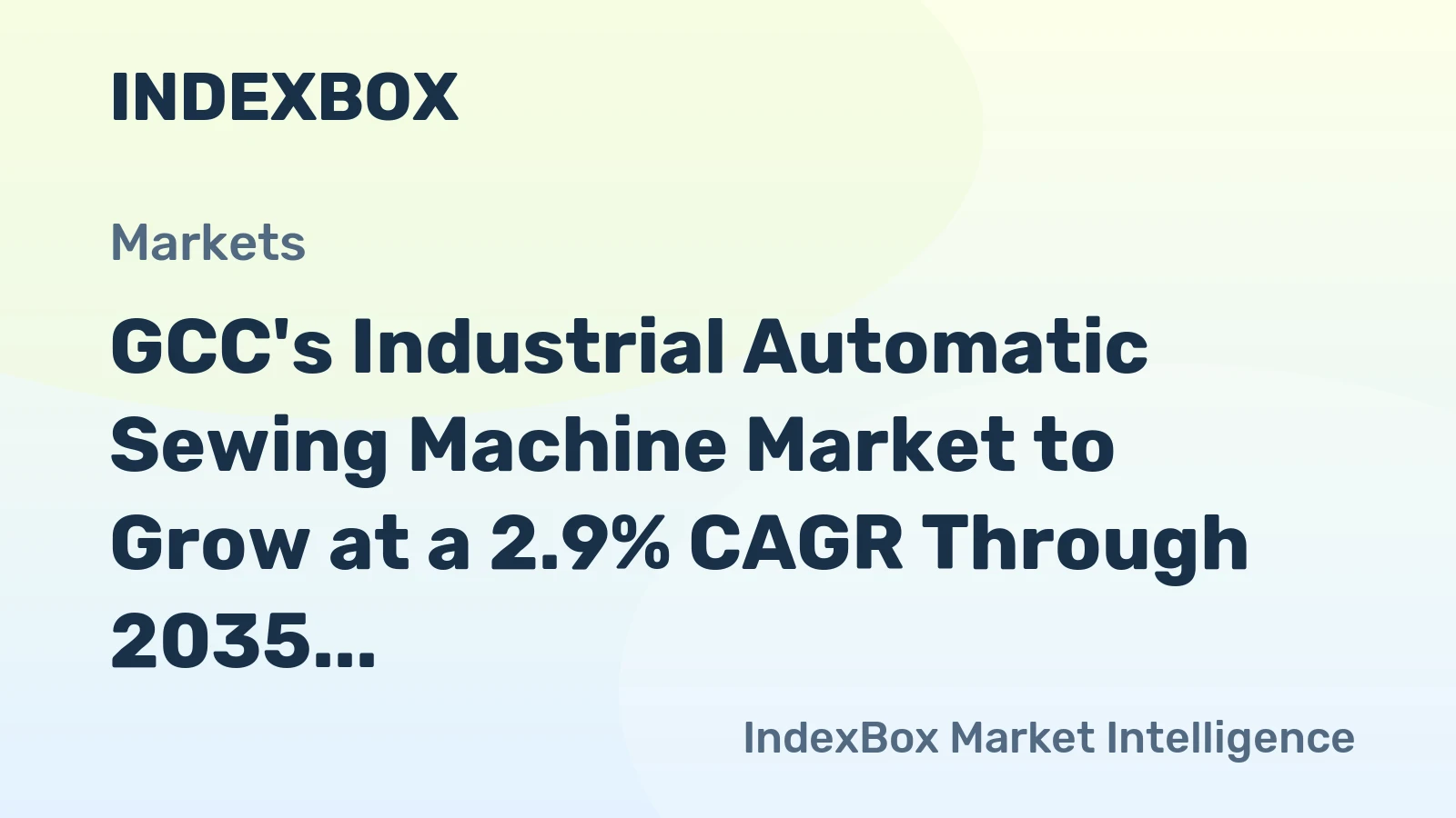 GCC's Industrial Automatic Sewing Machine Market to Grow at a 2.9% CAGR Through 2035