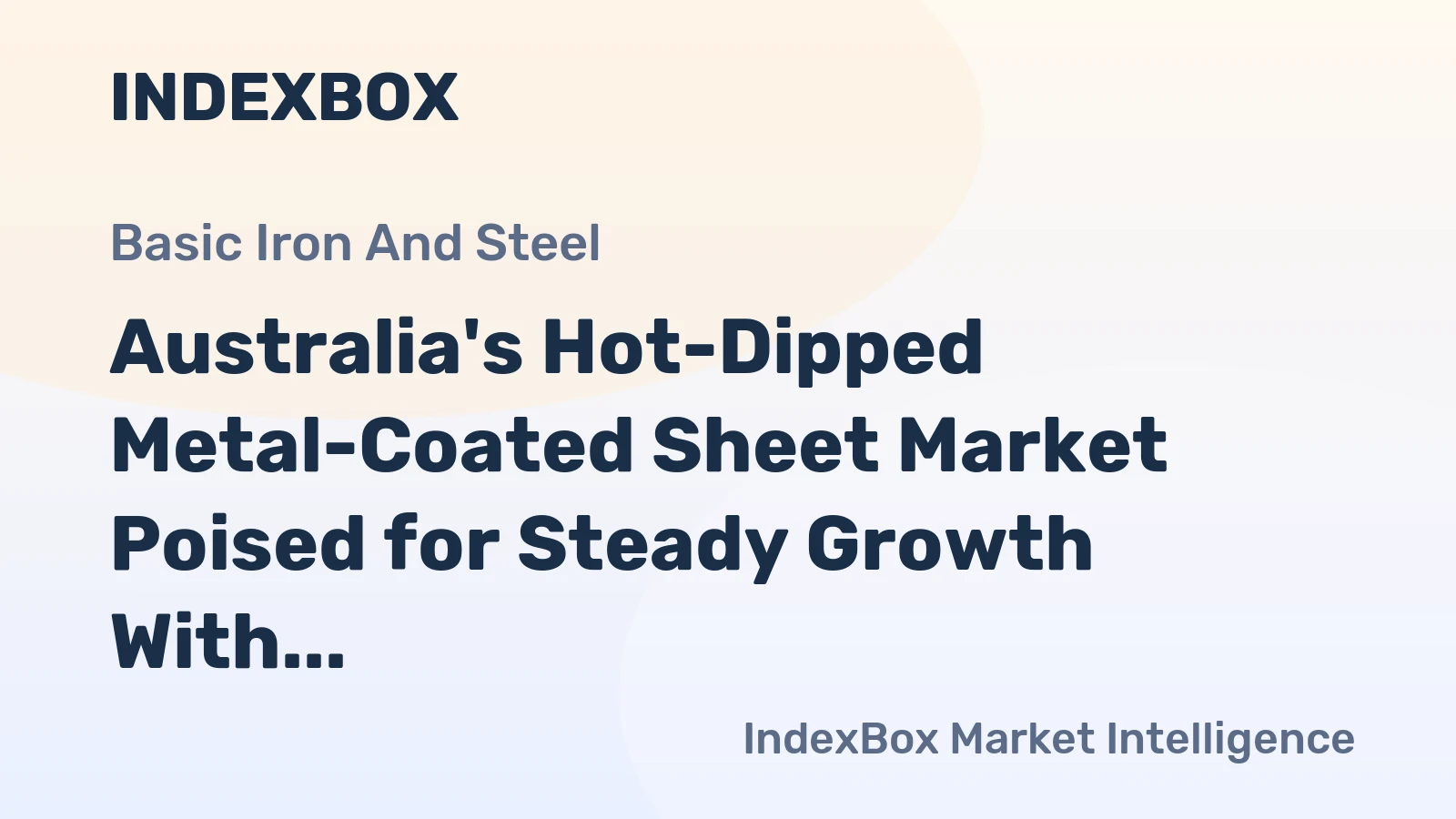 Australia's Hot-Dipped Metal-Coated Sheet Market Poised for Steady Growth With a +2.5% CAGR in Value