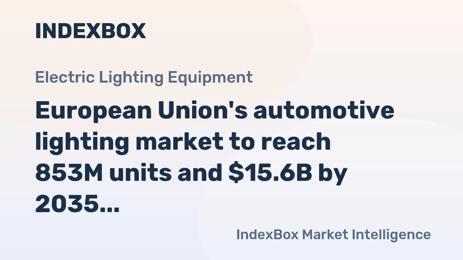 European Union's automotive lighting market to reach 853M units and $15.6B by 2035