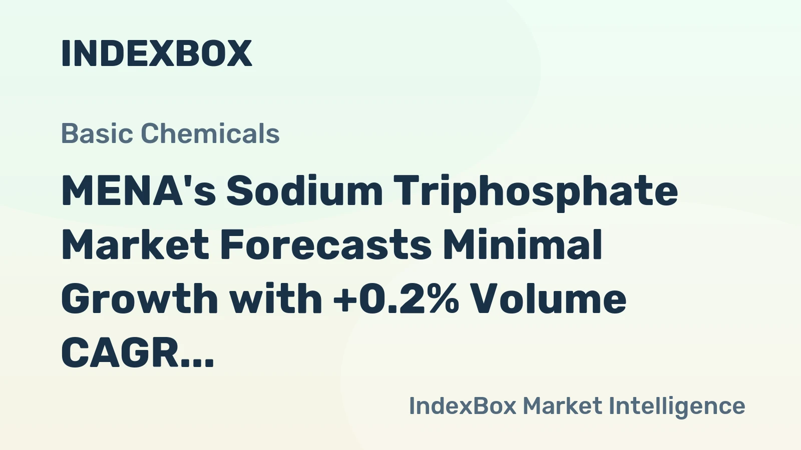 MENA's Sodium Triphosphate Market Forecasts Minimal Growth with +0.2% Volume CAGR Through 2035