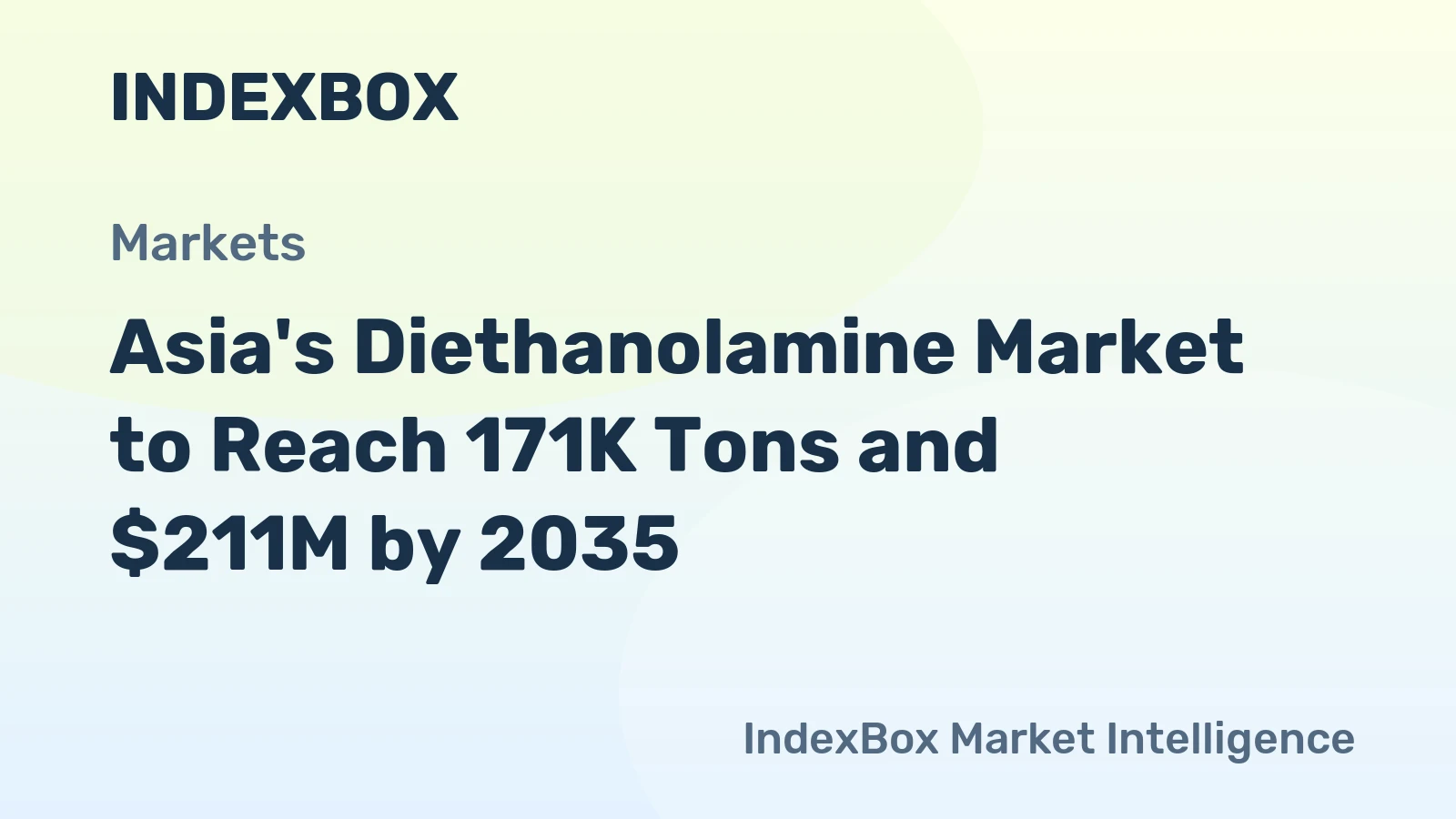 Asia's Diethanolamine Market to Reach 171K Tons and $211M by 2035