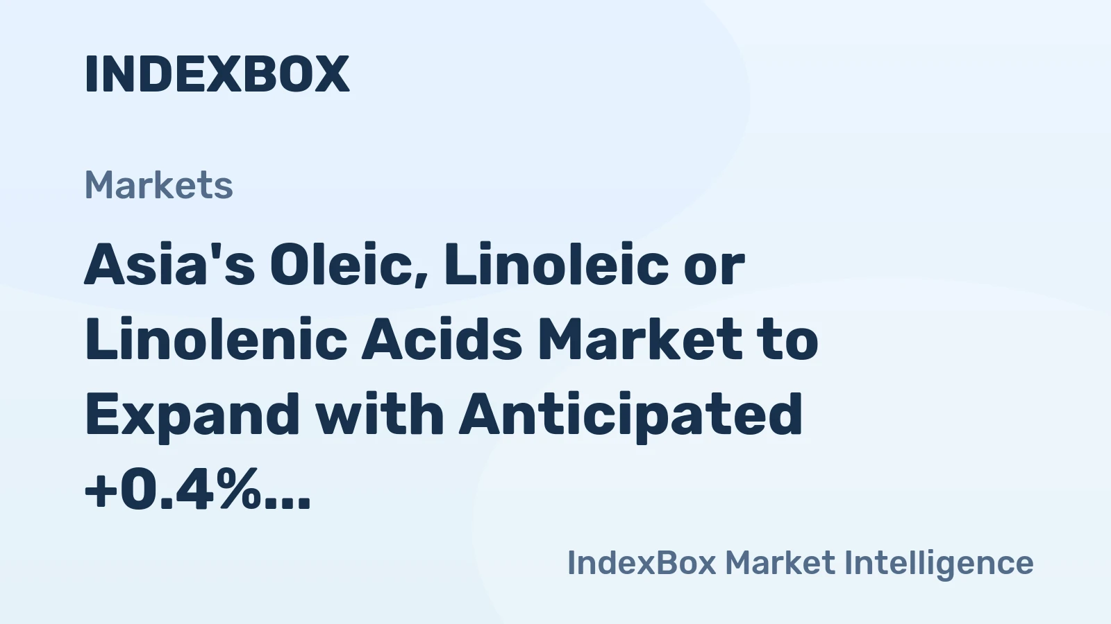 Asia's Oleic, Linoleic or Linolenic Acids Market to Expand with Anticipated +0.4% CAGR by 2035, Reaching 283K tons