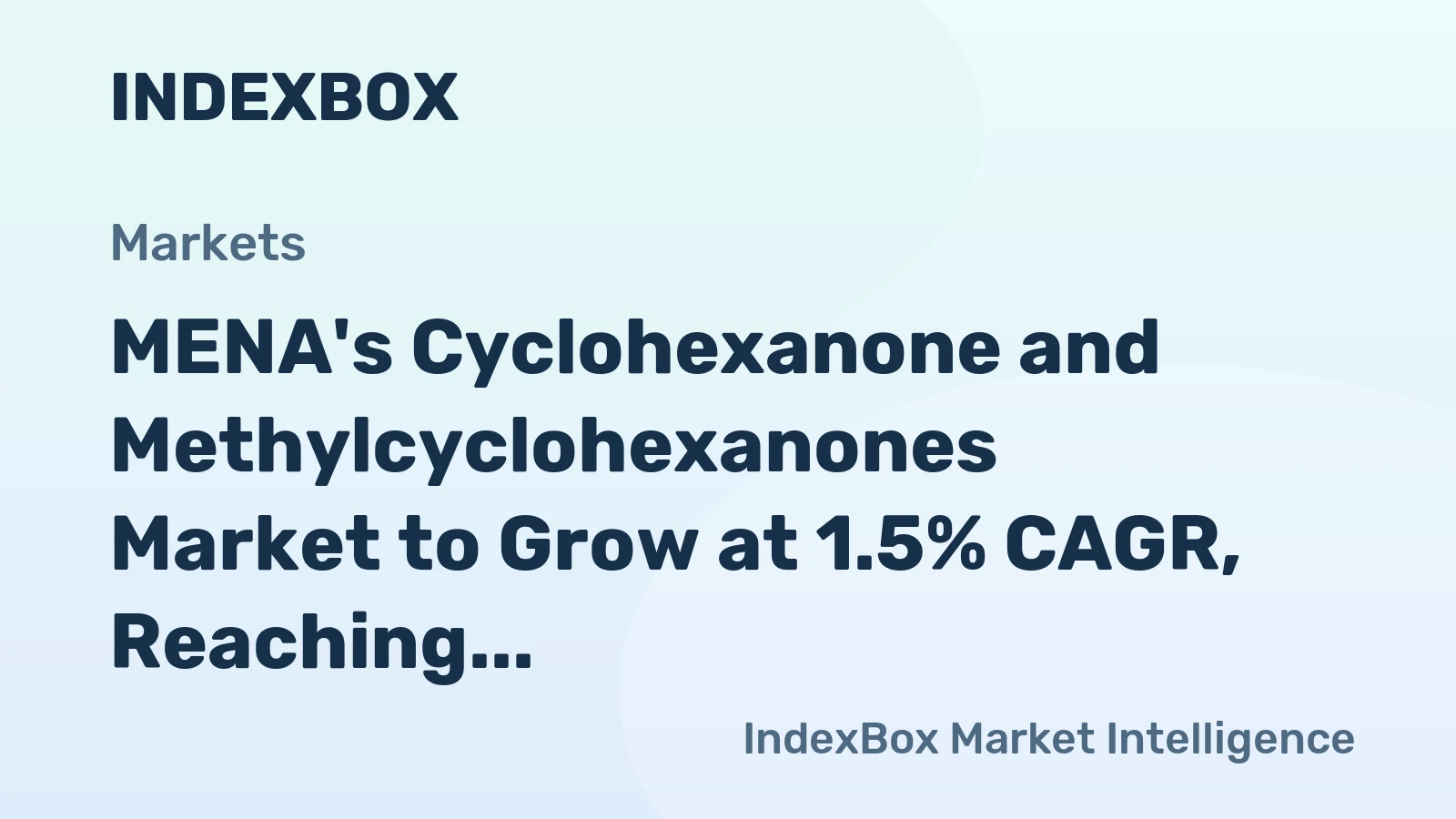 MENA's Cyclohexanone and Methylcyclohexanones Market to Grow at 1.5% CAGR, Reaching $36M by 2035