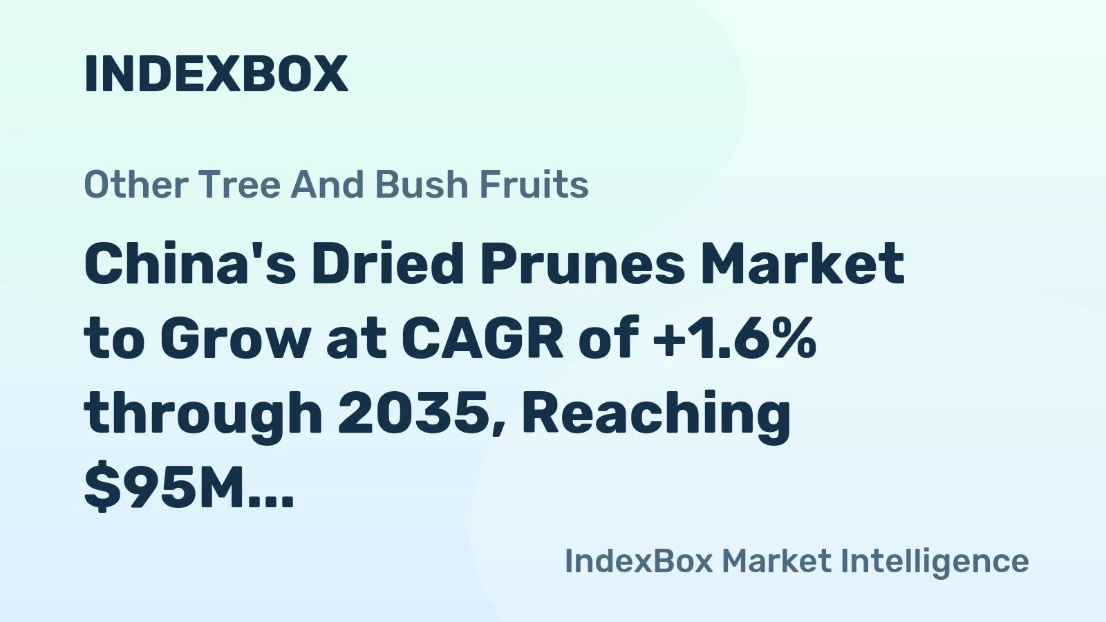 China's Dried Prunes Market to Grow at CAGR of +1.6% through 2035, Reaching $95M in Value