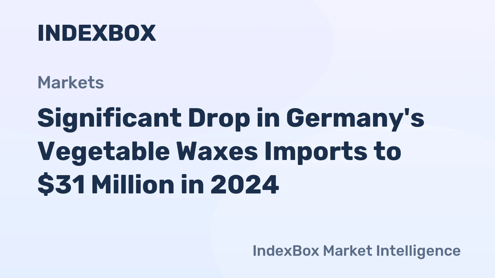 Significant Drop in Germany's Vegetable Waxes Imports to $31 Million in 2024