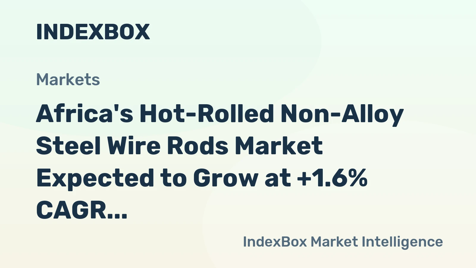 Africa's Hot-Rolled Non-Alloy Steel Wire Rods Market Expected to Grow at +1.6% CAGR, Reaching 16M Tons by 2035