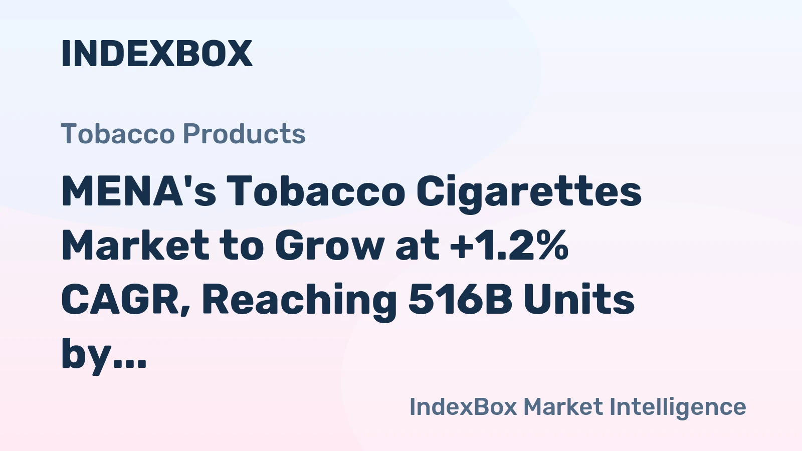 MENA's Tobacco Cigarettes Market to Grow at +1.2% CAGR, Reaching 516B Units by 2035