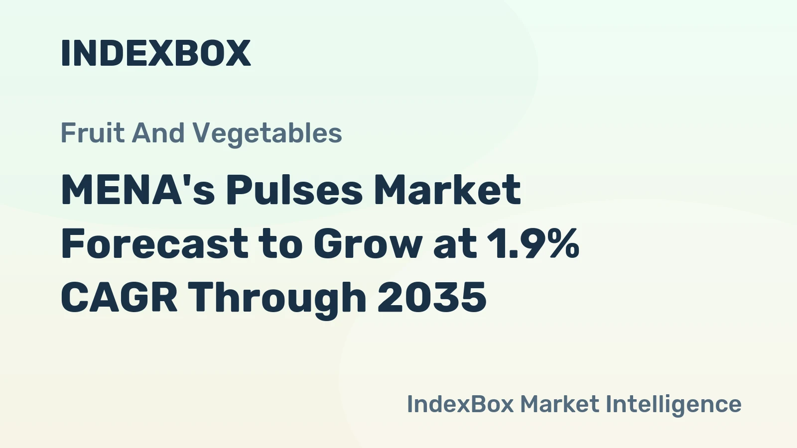 MENA's Pulses Market Forecast to Grow at 1.9% CAGR Through 2035