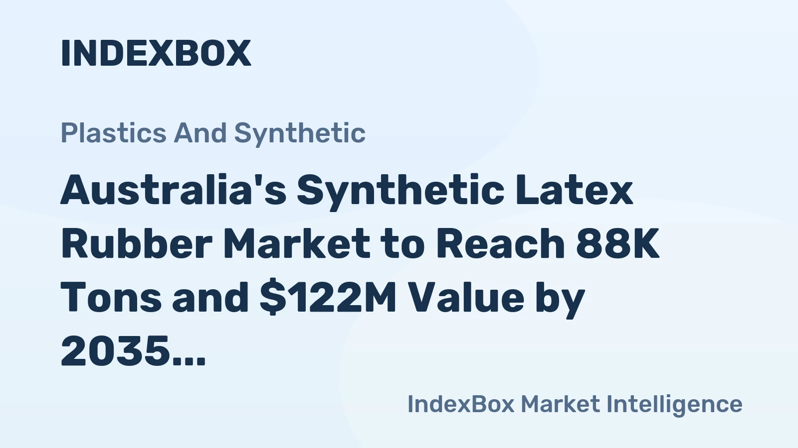Australia's Synthetic Latex Rubber Market to Reach 88K Tons and $122M Value by 2035