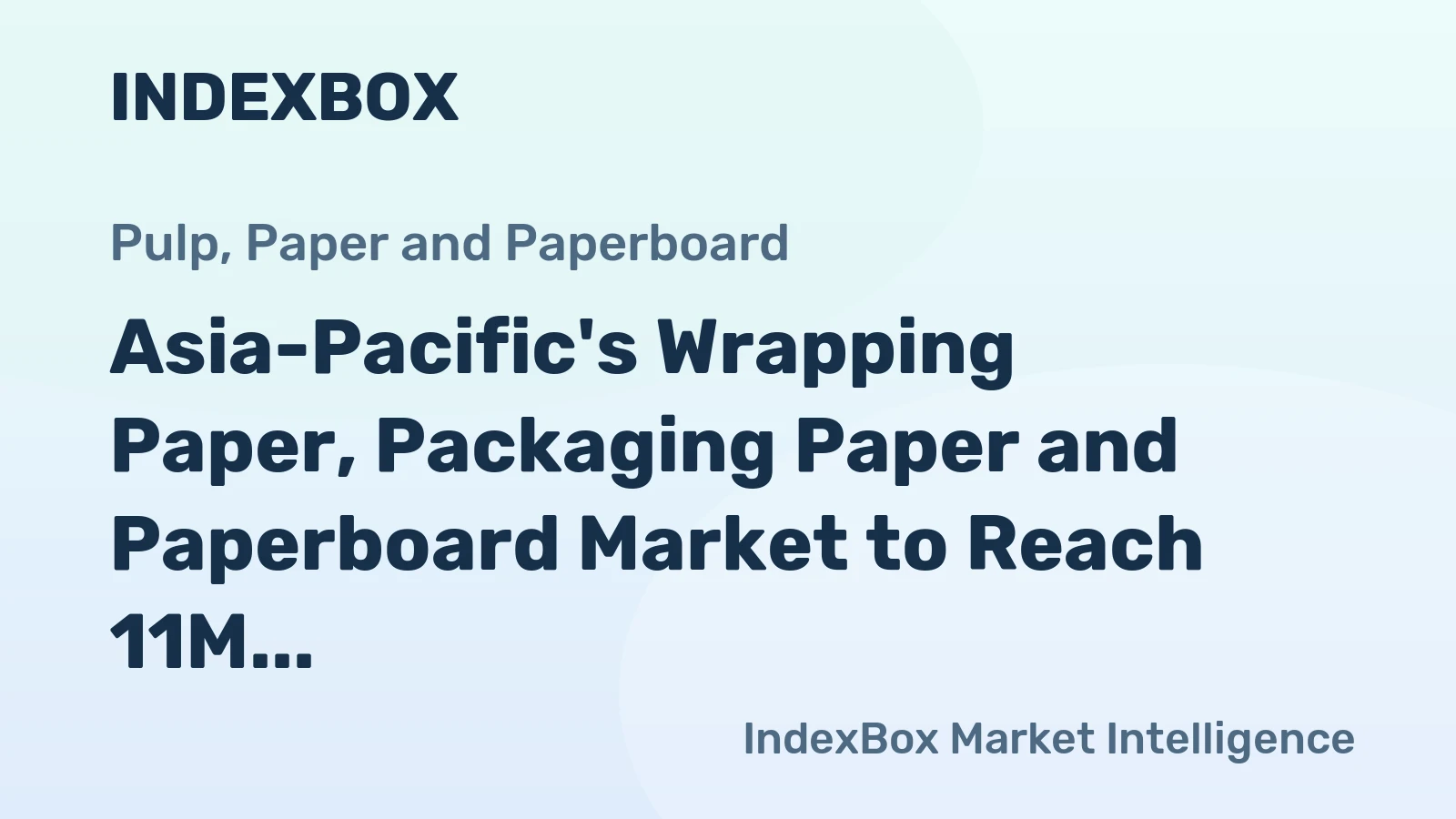 Asia-Pacific's Wrapping Paper, Packaging Paper and Paperboard Market to Reach 11M Tons and $15.8B by 2035