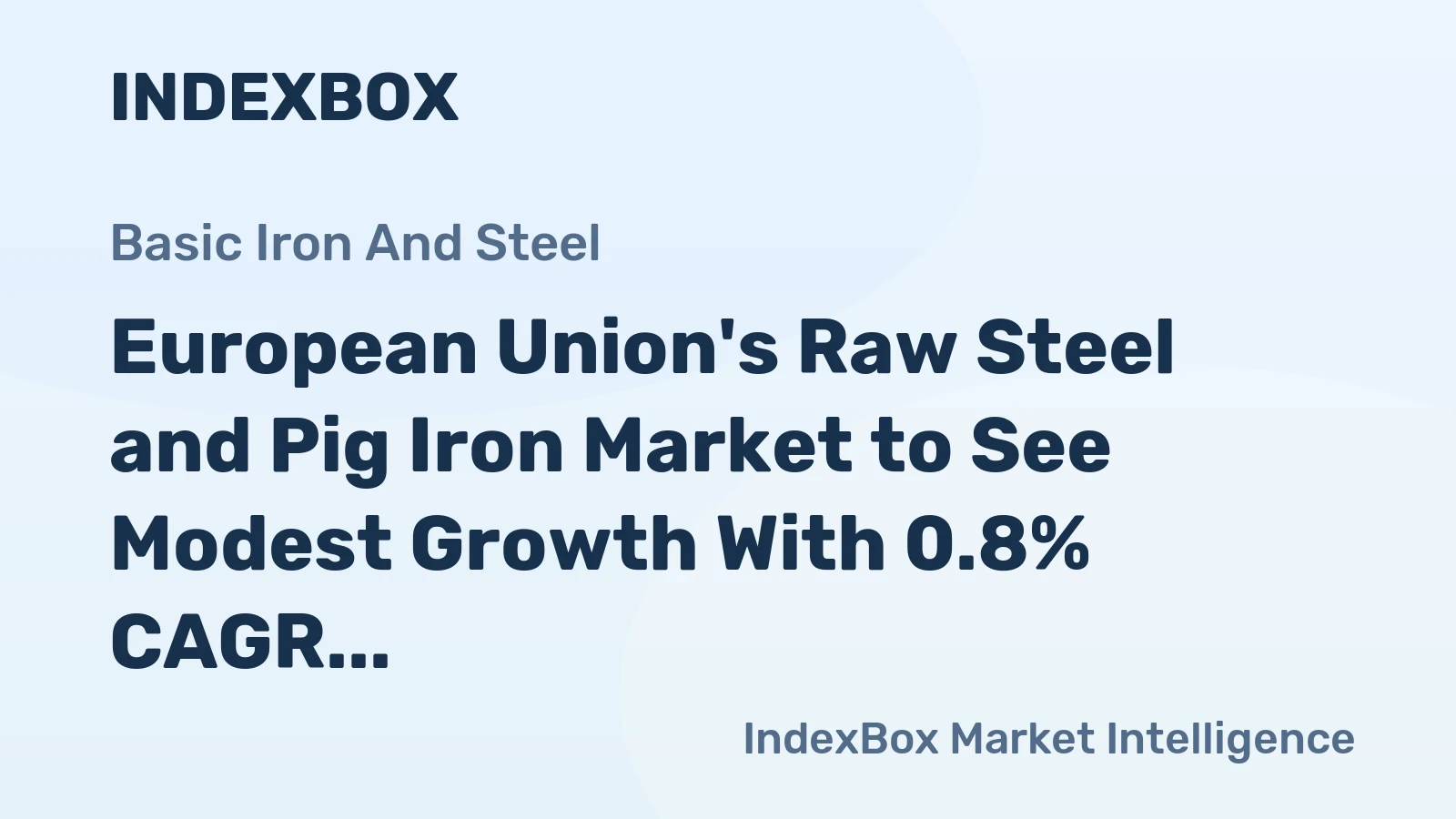 European Union's Raw Steel and Pig Iron Market to See Modest Growth With 0.8% CAGR Through 2035