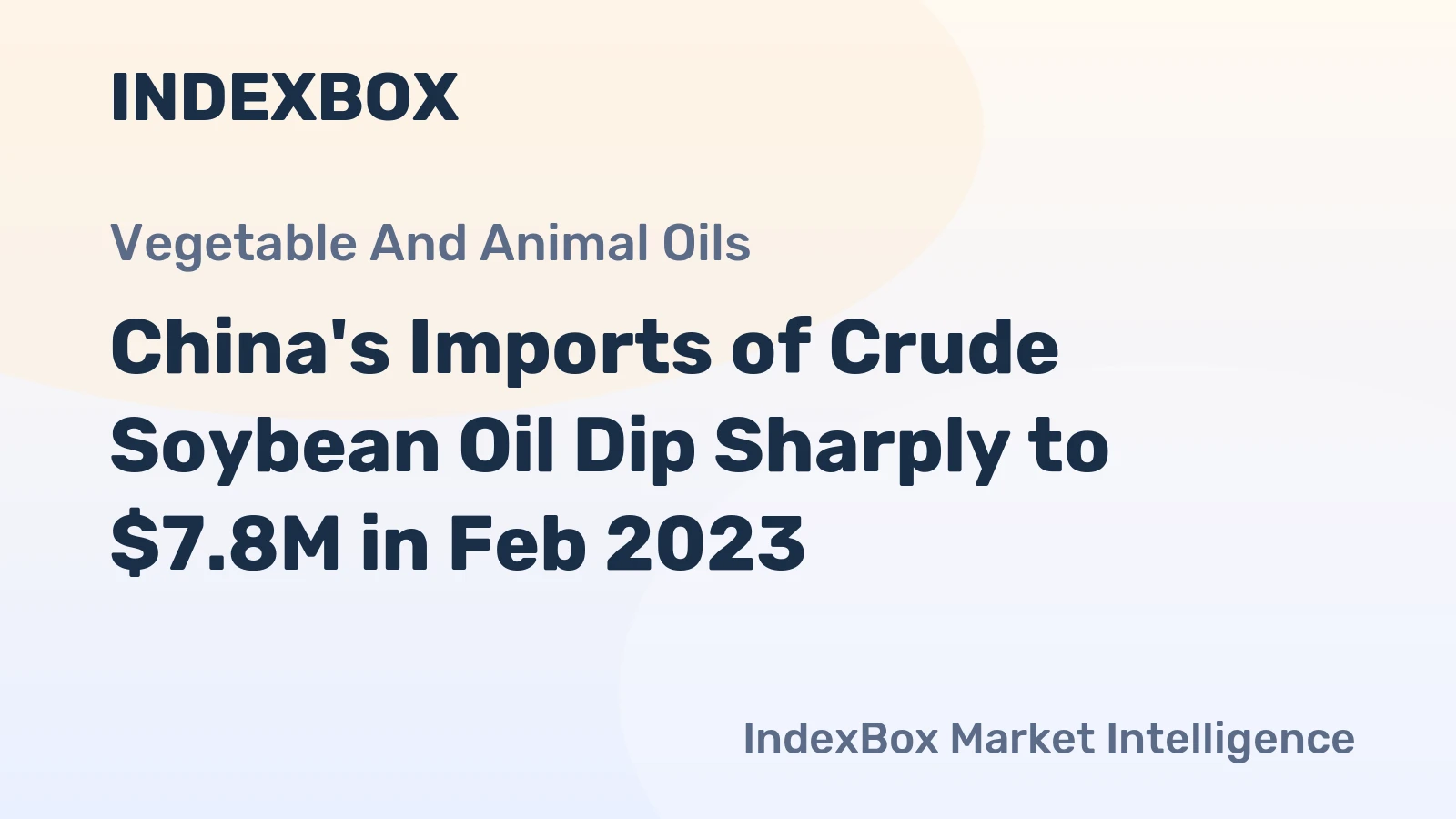 China's Imports of Crude Soybean Oil Dip Sharply to $7.8M in Feb 2023