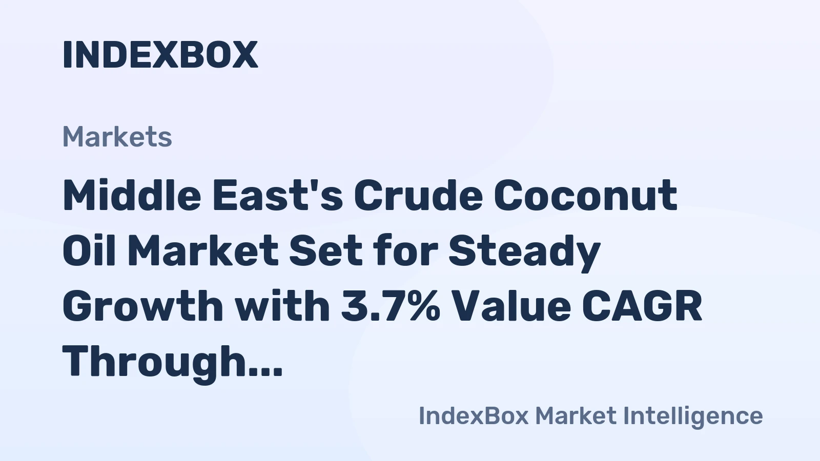 Middle East's Crude Coconut Oil Market Set for Steady Growth with 3.7% Value CAGR Through 2035