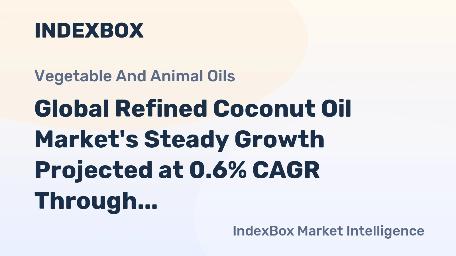 Global Refined Coconut Oil Market's Steady Growth Projected at 0.6% CAGR Through 2035