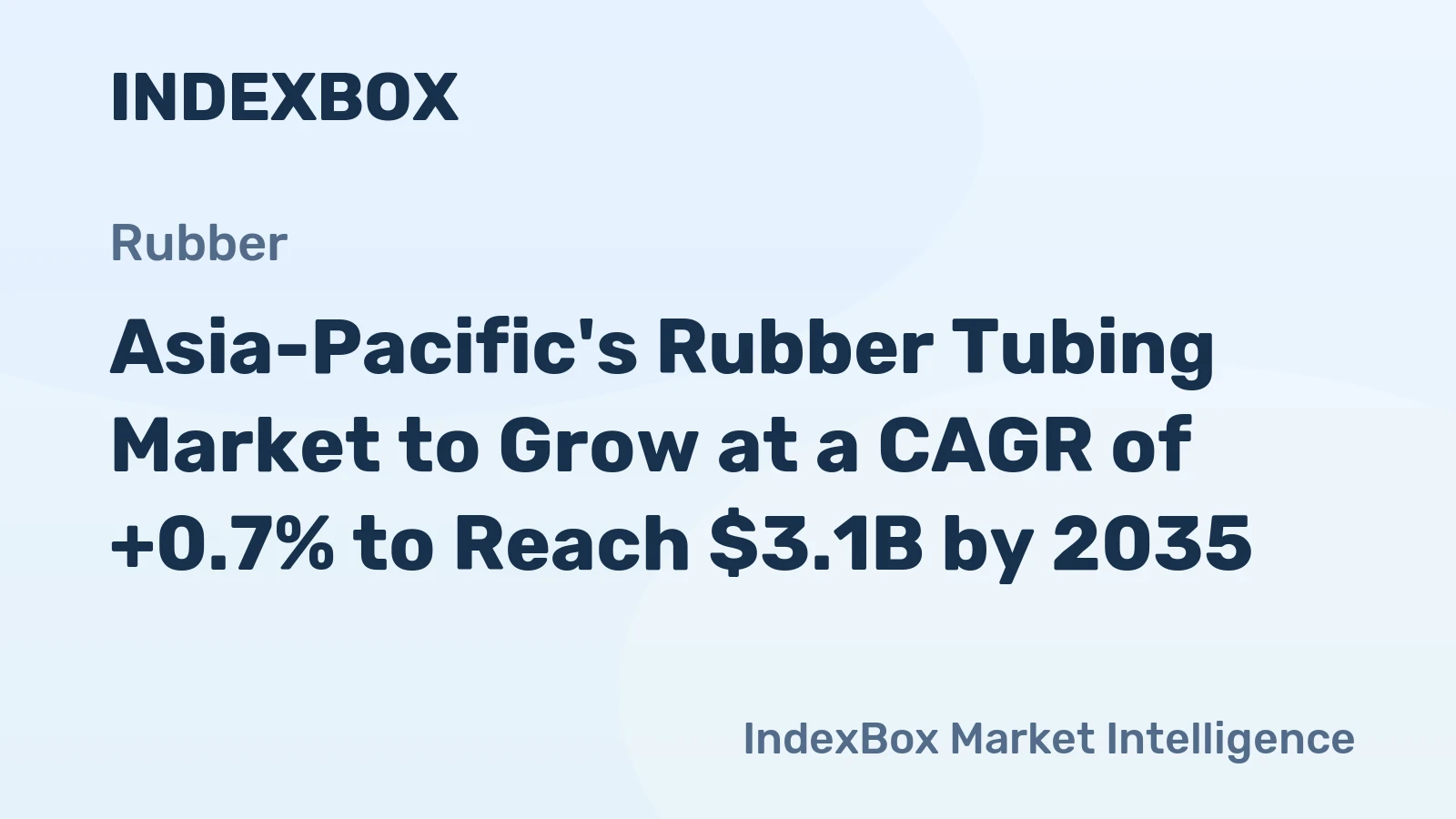 Asia-Pacific's Rubber Tubing Market to Grow at a CAGR of +0.7% to Reach $3.1B by 2035