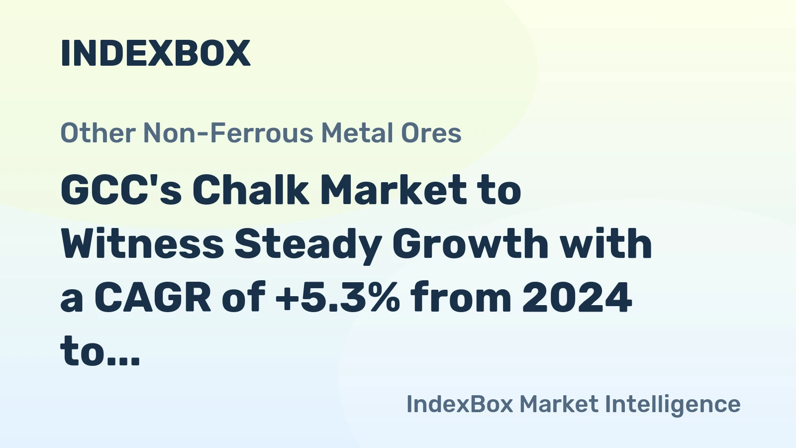 GCC's Chalk Market to Witness Steady Growth with a CAGR of +5.3% from 2024 to 2035