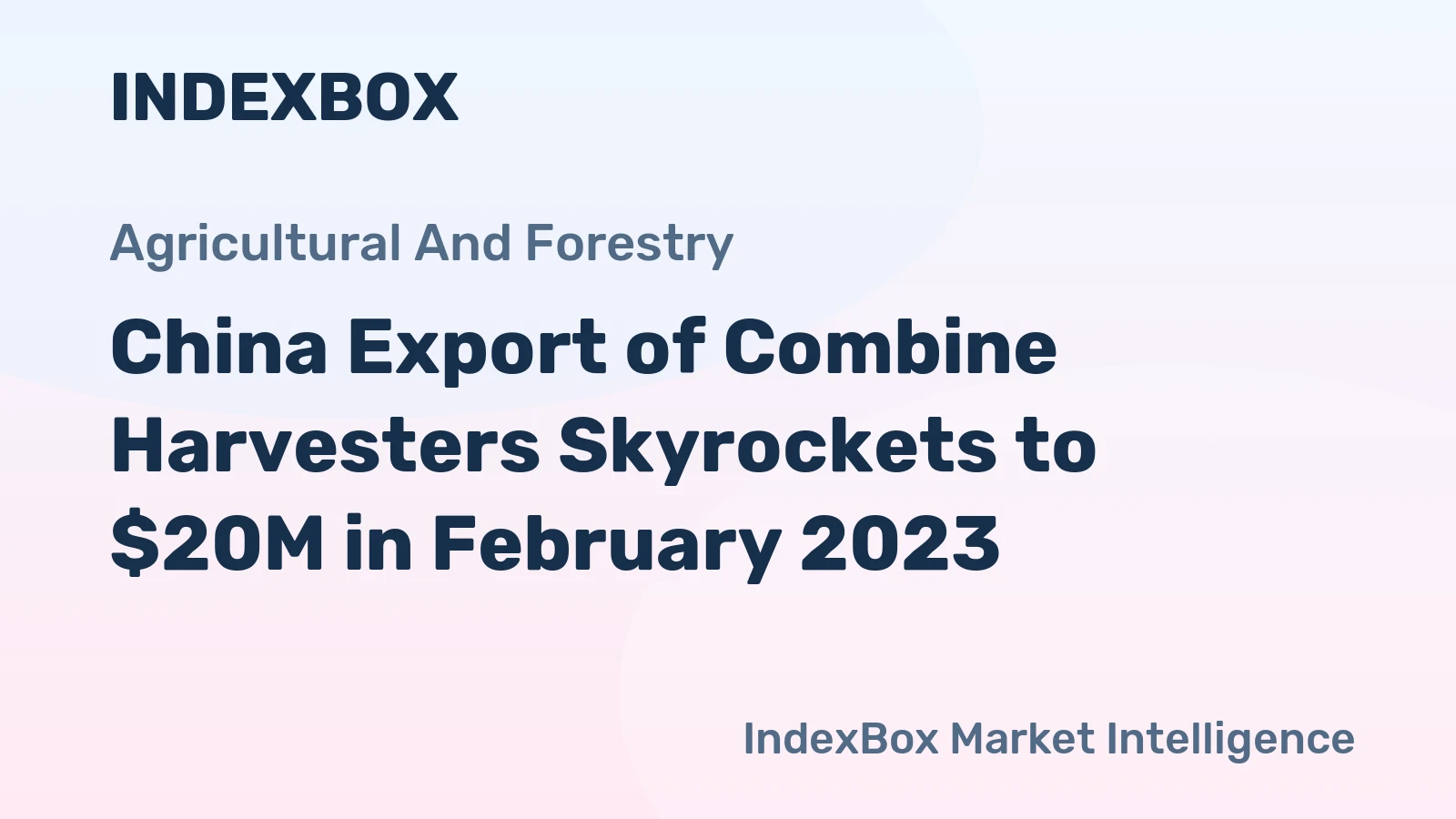 China Export of Combine Harvesters Skyrockets to $20M in February 2023