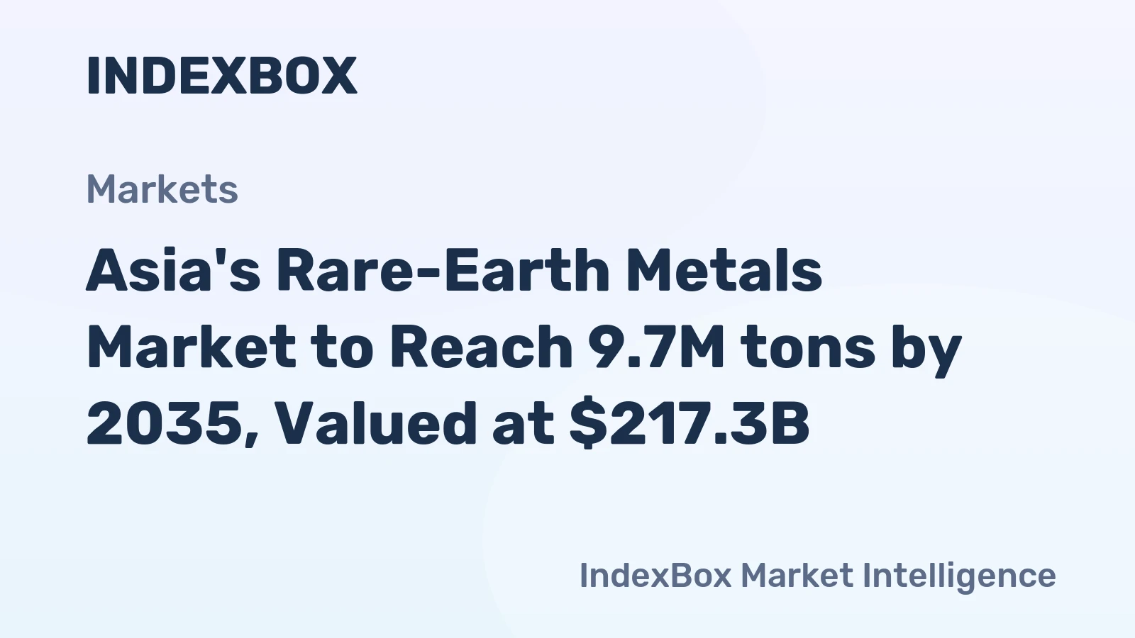 Asia's Rare-Earth Metals Market to Reach 9.7M tons by 2035, Valued at $217.3B