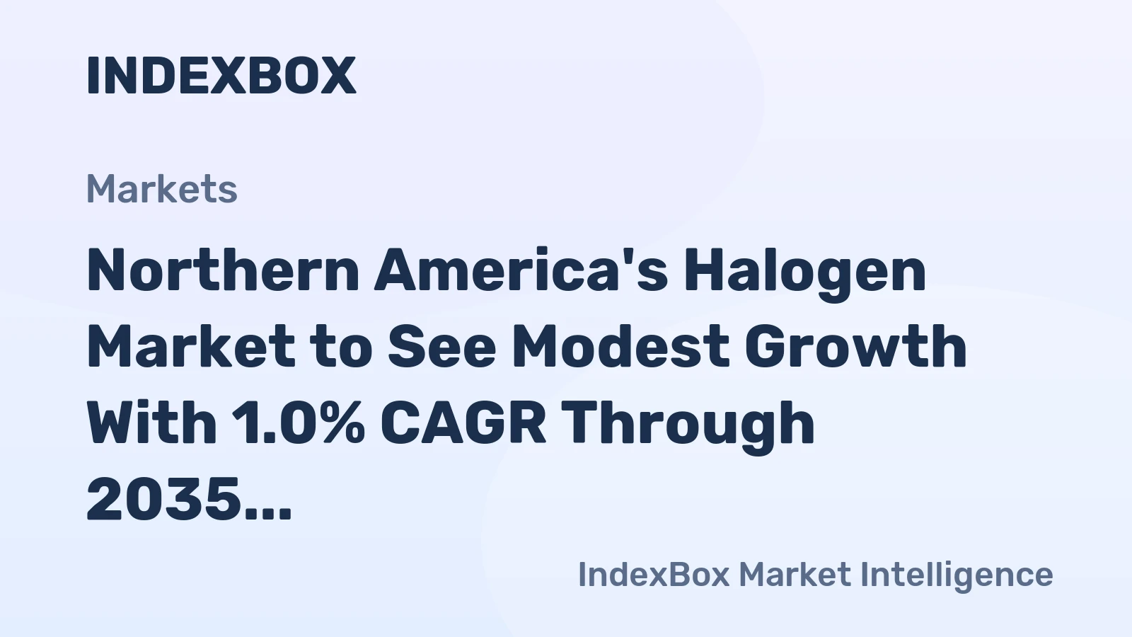 Northern America's Halogen Market to See Modest Growth With 1.0% CAGR Through 2035