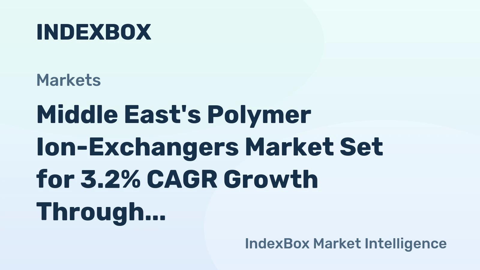 Middle East's Polymer Ion-Exchangers Market Set for 3.2% CAGR Growth Through 2035