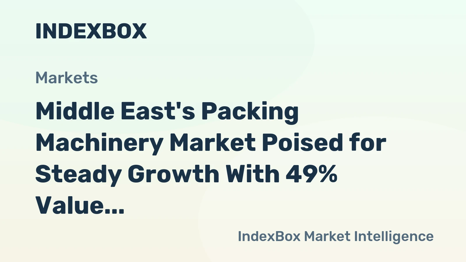 Middle East's Packing Machinery Market Poised for Steady Growth With 49% Value CAGR Through 2035