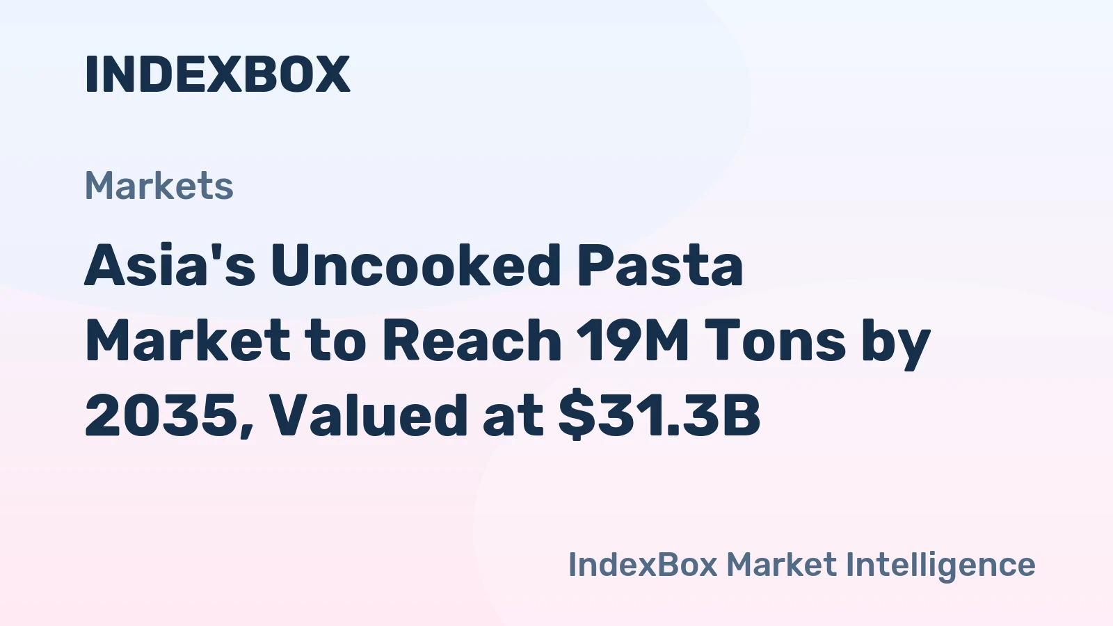 Asia's Uncooked Pasta Market to Reach 19M Tons by 2035, Valued at $31.3B