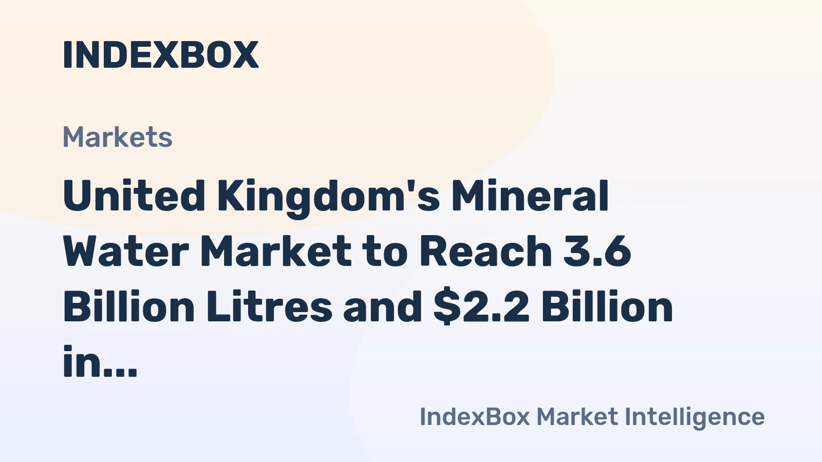 United Kingdom's Mineral Water Market to Reach 3.6 Billion Litres and $2.2 Billion in Value by 2035