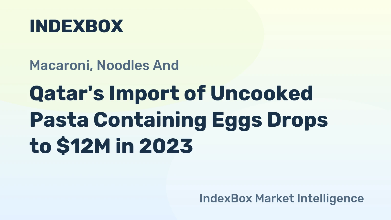 Qatar's Import of Uncooked Pasta Containing Eggs Drops to $12M in 2023
